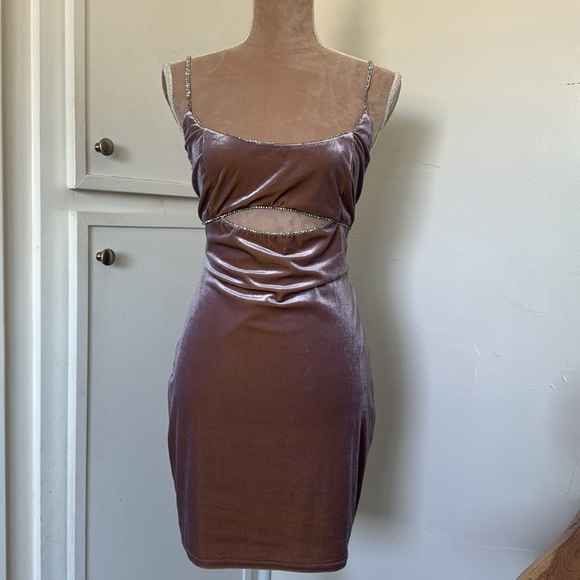 Dresses | Y2k 200s Rhinestone Velvet Mini Dress | Poshmark